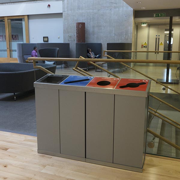 C-Bin Quad Recycling Bin | Wybone Internal Litter Bin