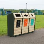 RLA/7 Timber Fronted Triple Recycling Bin | Wybone