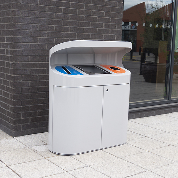 Torpedo Triple External Recycling Bin with Hood | Wybone