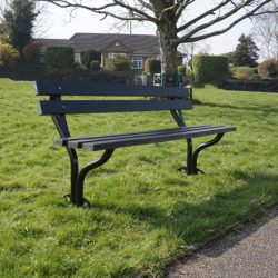 Wybone Dacorum Garden Bench with black recycled plastic slats | Wybone