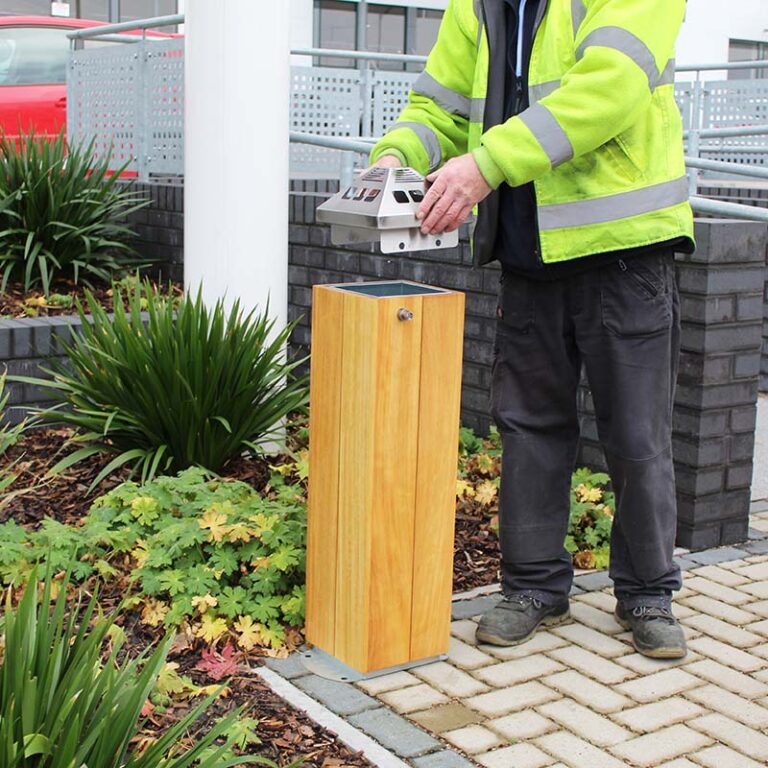 WTS Wooden Floor Standing Cigarette Bin | Wybone