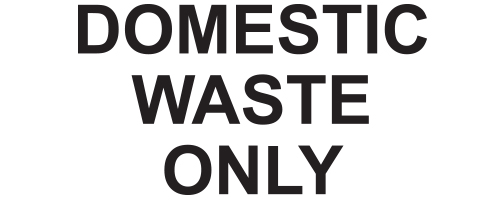 Domestic Waste Only Sticker | Wybone